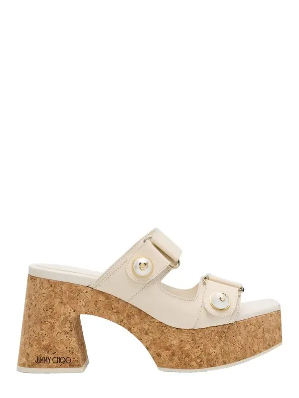 JIMMY CHOO Fayence Platform Sandals - Latte