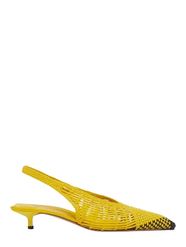 Jacquemus Les Cubisto Woven Slingback Pumps - Yellow