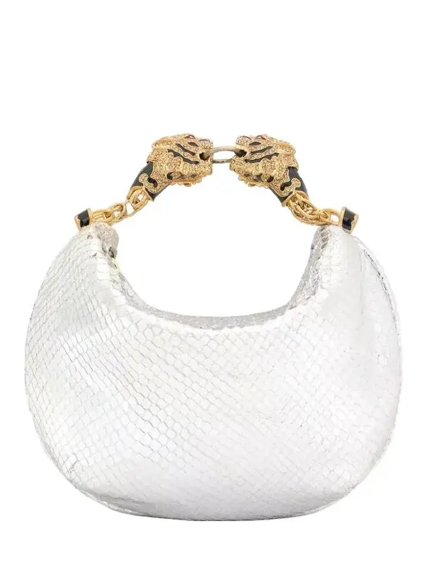 Roberto Cavalli Leather Mini Bag - Silver