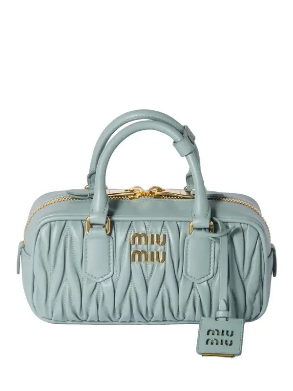 Miu Miu Arcadie Matelassé Nappa Leather Bag - Powder Blue
