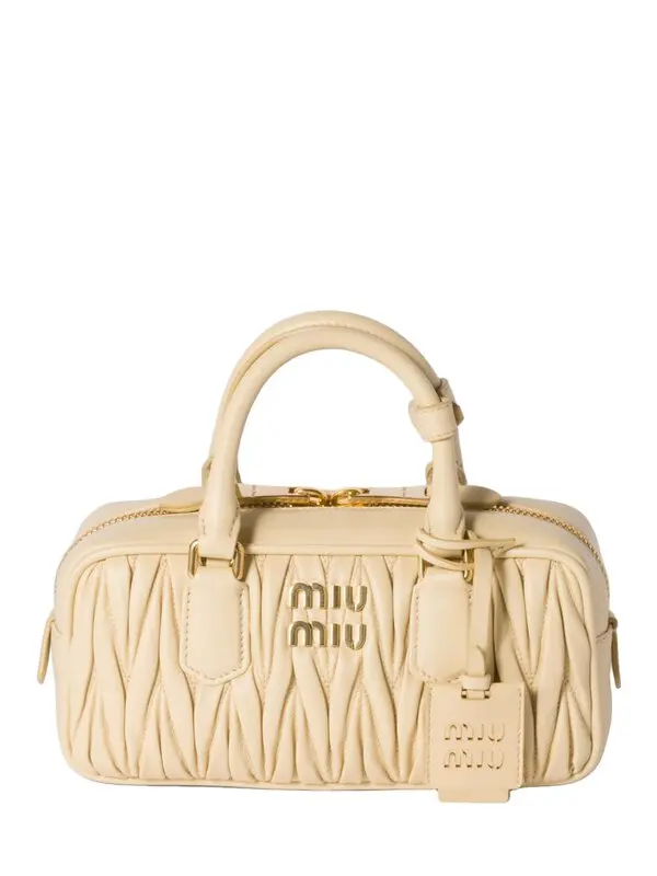 Miu Miu Arcadie Matelassé Nappa Leather Bag - Soy Green