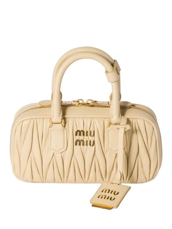 Miu Miu Arcadie Matelassé Nappa Leather Mini-bag - Soy Green