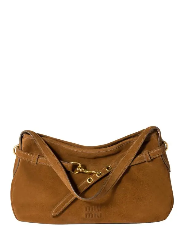 Miu Miu Aventure Suede Shoulder Bag - Oak