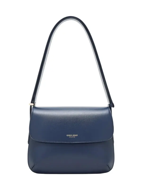 Giorgio Armani Medium La Prima Bag In Palmellato Leather - Blue