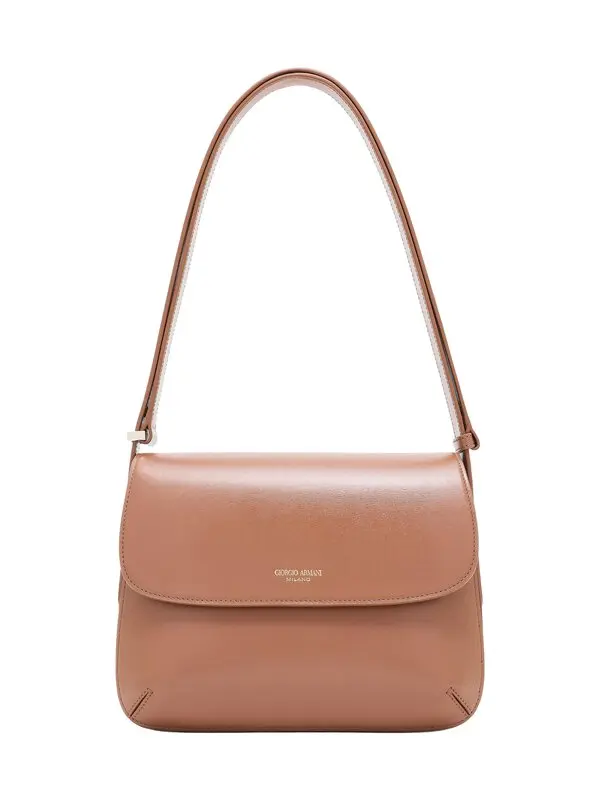 Giorgio Armani Medium La Prima Bag In Palmellato Leather - Camel