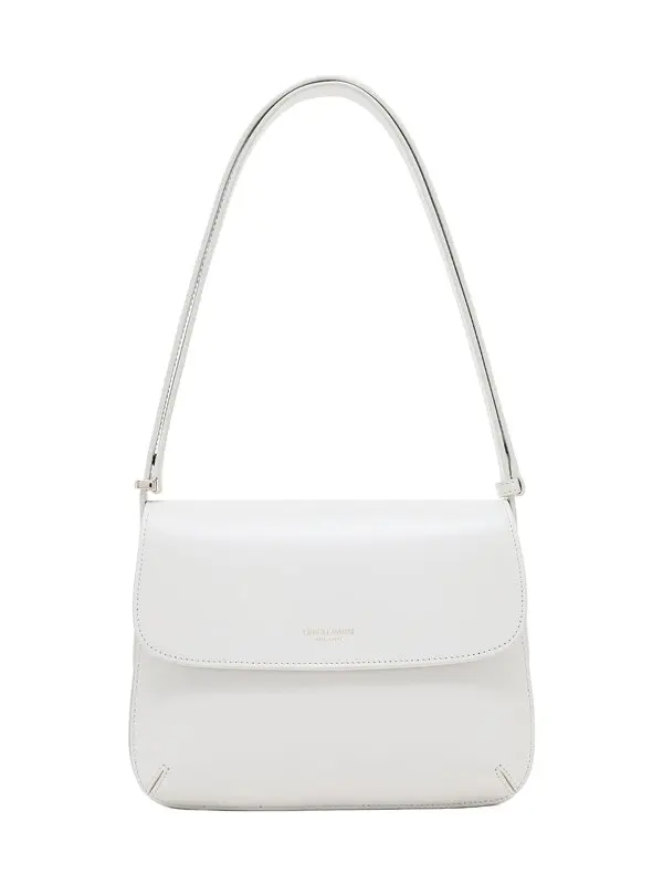 Giorgio Armani Medium La Prima Bag In Palmellato Leather - White