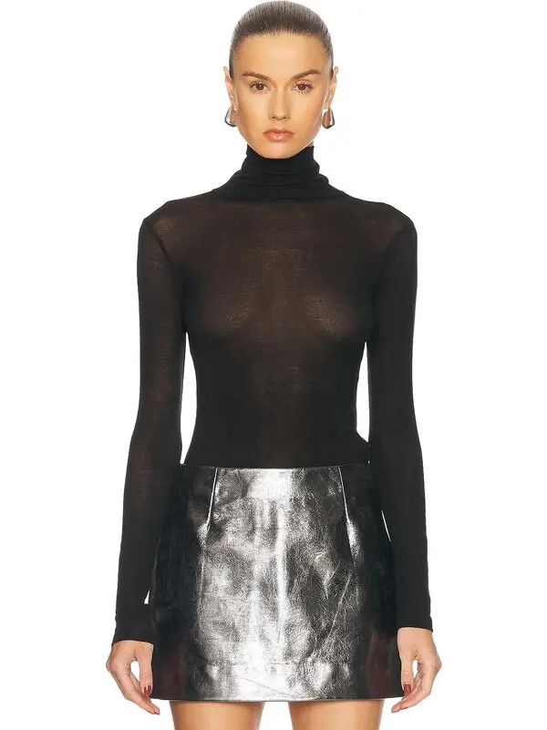 Renggli Rengli Sheer Jersey Turtleneck - Ink