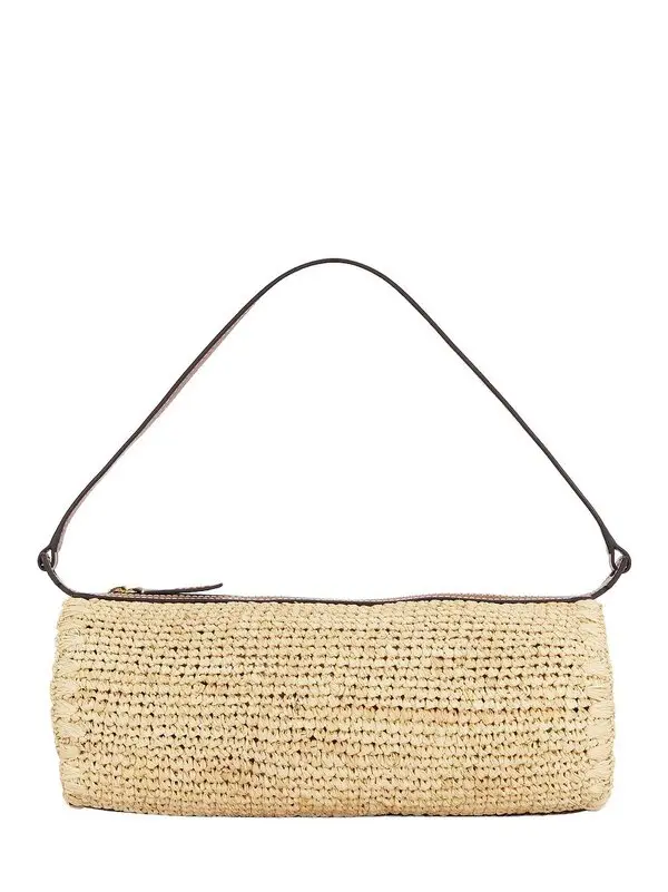 Staud Mini Taru Raffia Bag - Natural & Tan