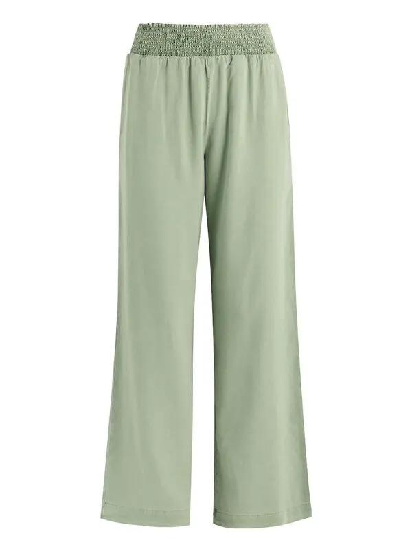 Bella Dahl Wide-leg Woven Trousers - Khaki