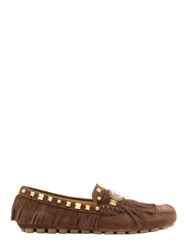Valentino Garavani Fringed Suede Loafers - Brown