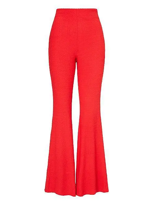 AMY LYNN Stretch-woven Flared Trousers - Red