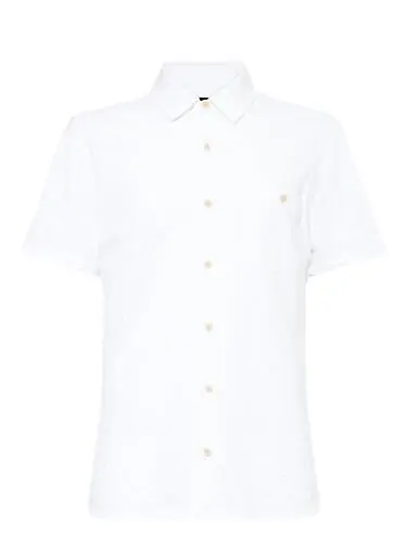 Paige Carillo Short-sleeve Cotton Shirt - Fresh White