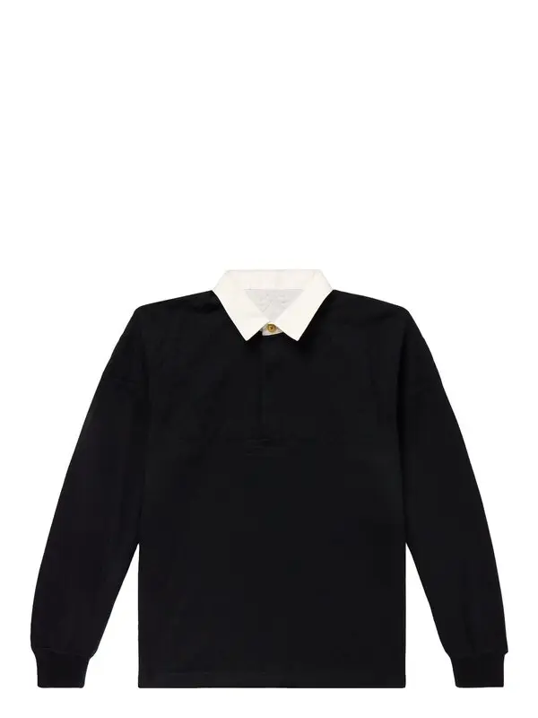 Visvim Cotton Twill-trimmed Wool Polo Shirt - Black