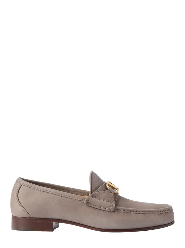 Valentino Garavani Vlogo Nubuck Loafers - Gray
