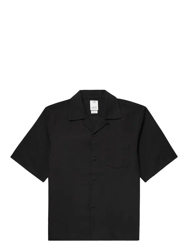 Visvim Keesey Convertible-collar Wool-blend Shirt - Black