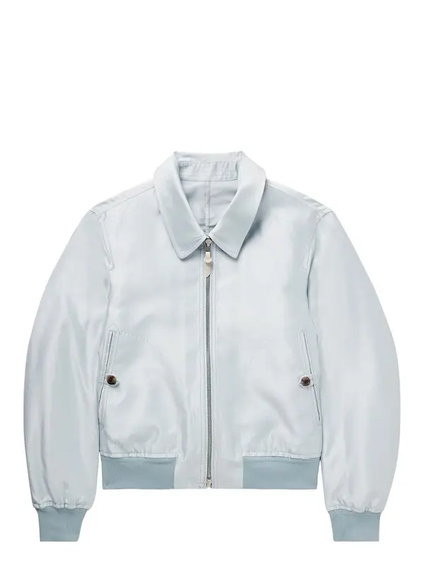 TOM FORD Reversible Mikado And Crepe Bomber Jacket - Blue
