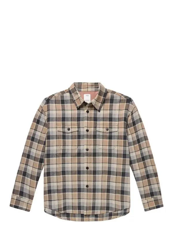 Visvim Checked Wool And Linen-blend Shirt - Brown