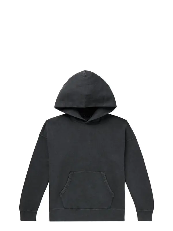 Visvim Jumbo Garment-dyed Cotton-blend Jersey Hoodie - Black
