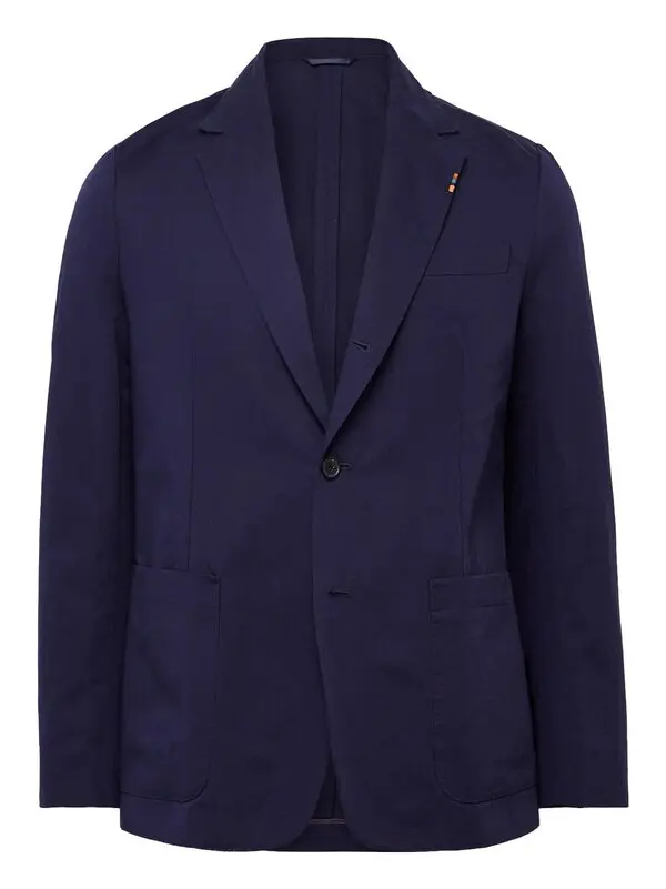 Paul Smith Cotton And Linen-blend Suit Jacket - Blue