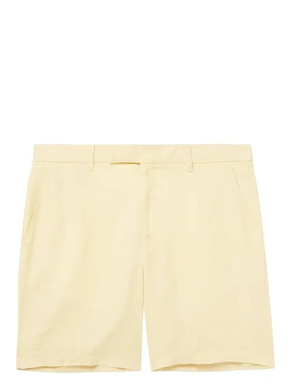 Mr P. Straight-leg Linen Shorts - Yellow