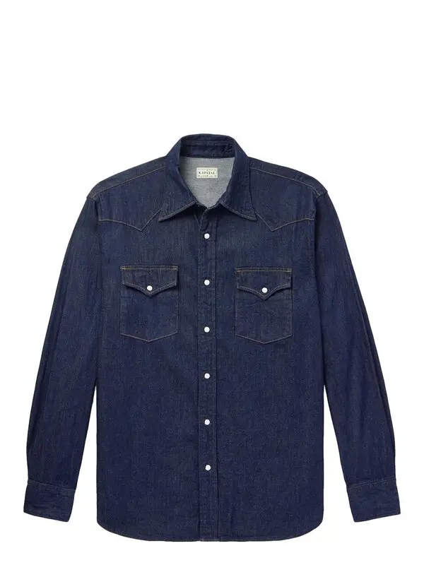 Kapital Husky Denim Western Shirt - Blue