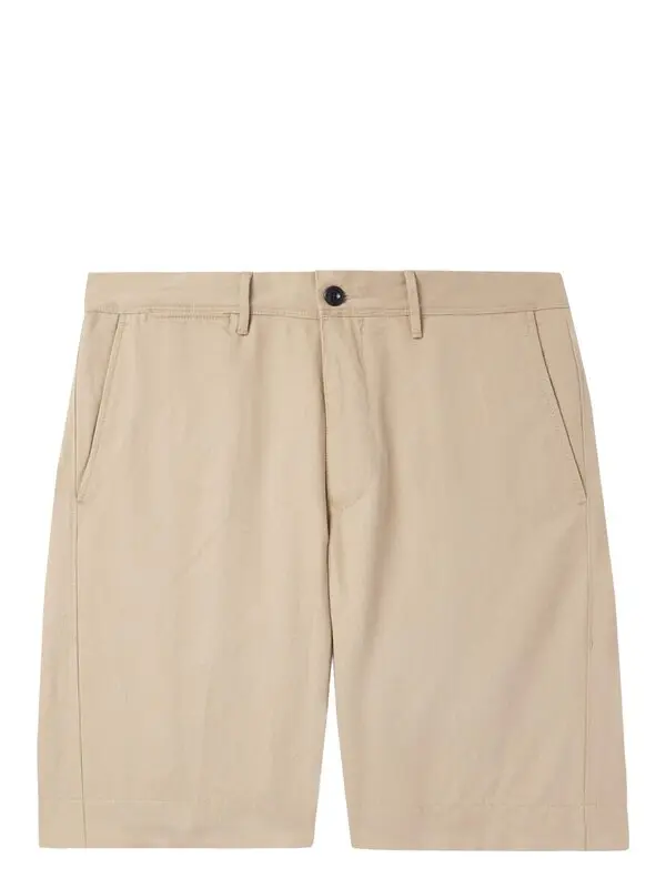 Incotex Straight-leg Linen And Cotton-blend Twill Bermuda Shorts - Neutrals