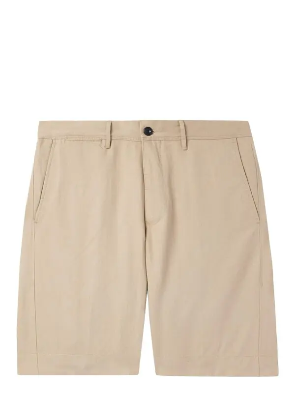 SLOWEAR Incotex Straight-leg Linen And Cotton-blend Twill Bermuda Shorts - Neutrals