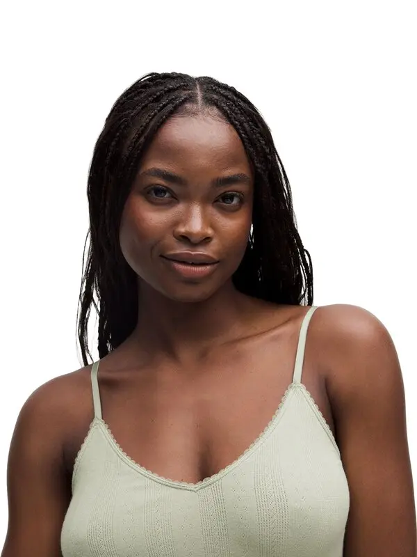 Lululemon Cotton Pointelle Cropped Camisole - Fog Green