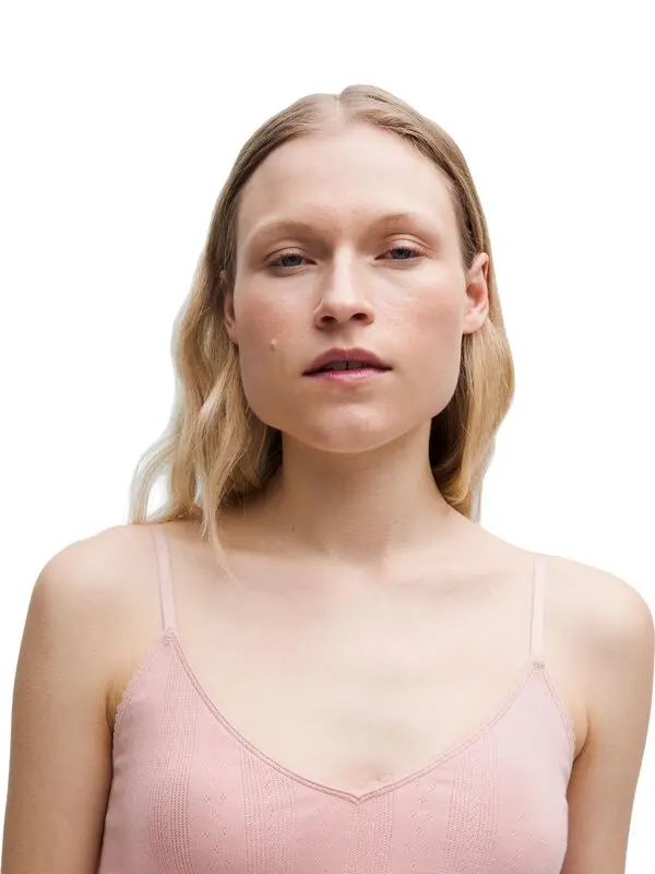 Lululemon Cotton Pointelle Cropped Camisole - Pink Haze
