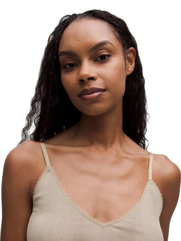 Lululemon Cotton Pointelle Cropped Camisole - Sheer Oak