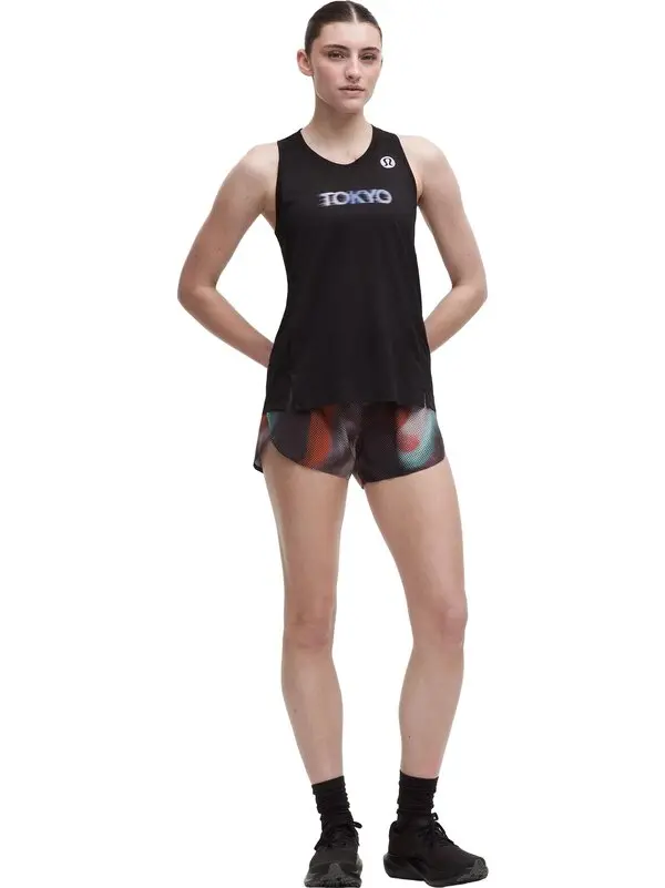 Lululemon Fast And Free High-rise Split Short 3 - Speed Flux Mini Multi/black