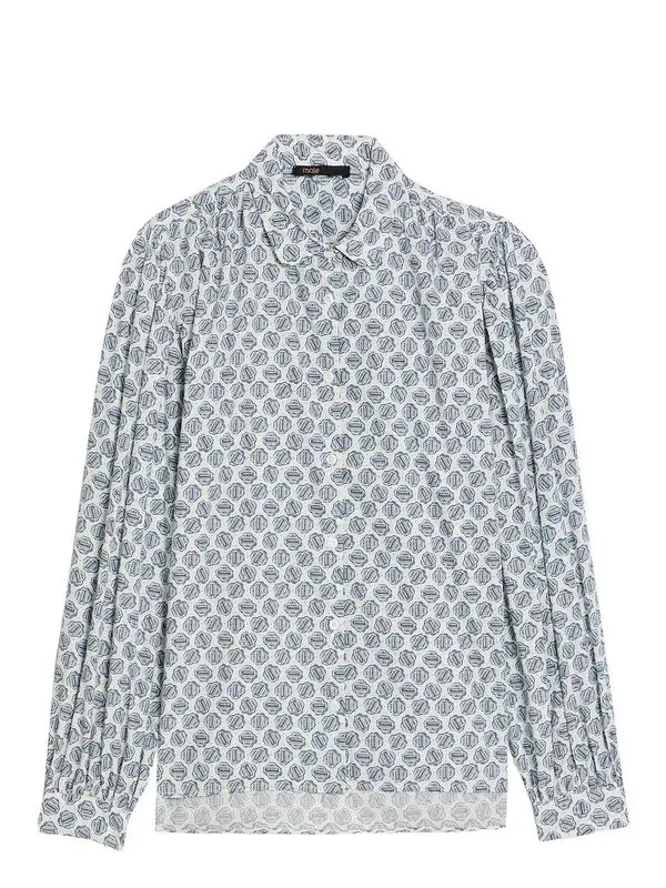 Maje Printed Cotton-poplin Shirt - White