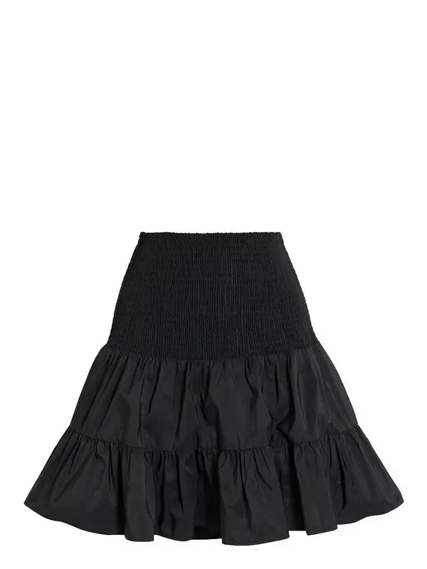 Maje Shirred Taffeta Mini Skirt - Black