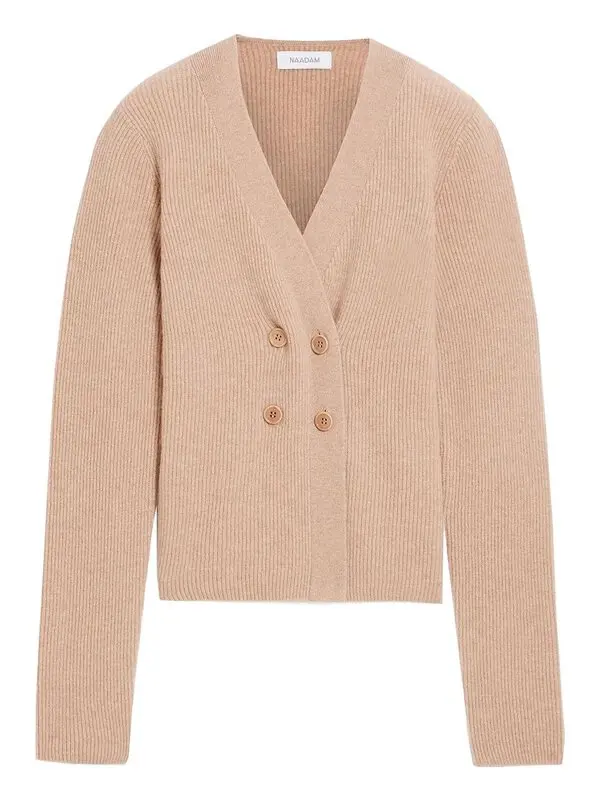 Naadam Double-breasted Ribbed Cashmere Cardigan - Sand
