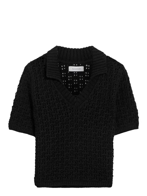 Naadam Pointelle-knit Pima Cotton Polo Shirt - Black