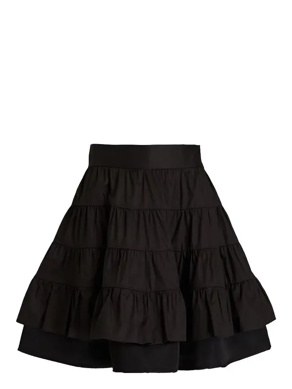 Sandro Tiered Cotton-twill Mini Skirt - Black