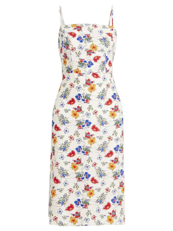 HVN Nora Floral-print Silk-satin Dress - Ivory