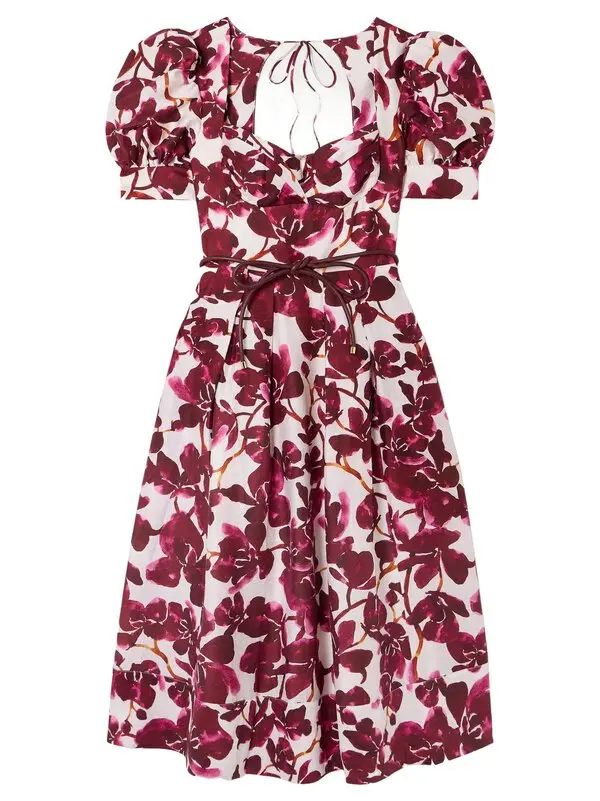 Rebecca Vallance Nerissa Floral-print Midi Dress - Purple
