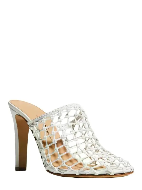 FERRAGAMO Ellas Woven Mules - White