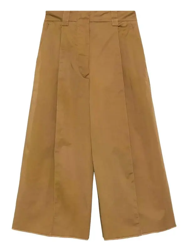 THELATEST Pleated Wide Leg Trousers - Brown