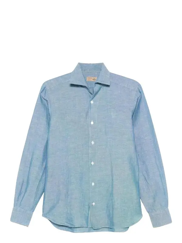 BARBA NAPOLI Slub-texture Shirt - Blue
