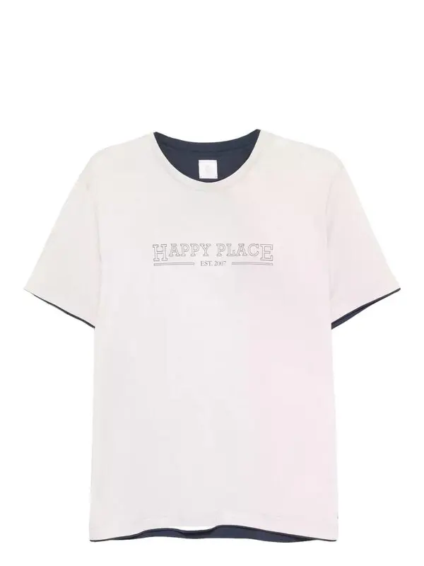 Eleventy Text-print T-shirt - Neutrals
