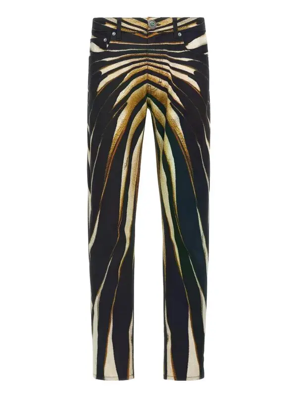 Roberto Cavalli Striped Trousers - Gold