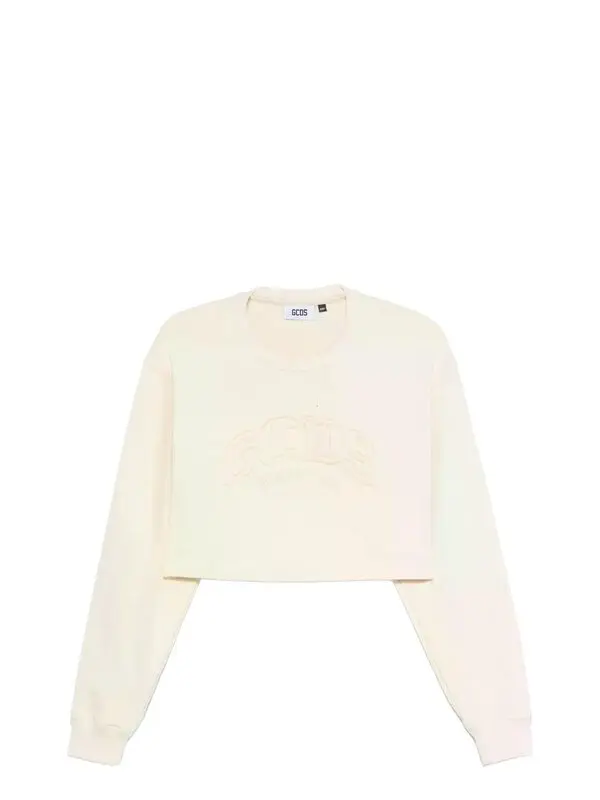 Gcds Logo Cropped Sweatshirt - Neutrals