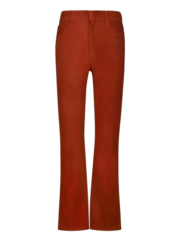 PAULA Suede Flared Trousers - Red
