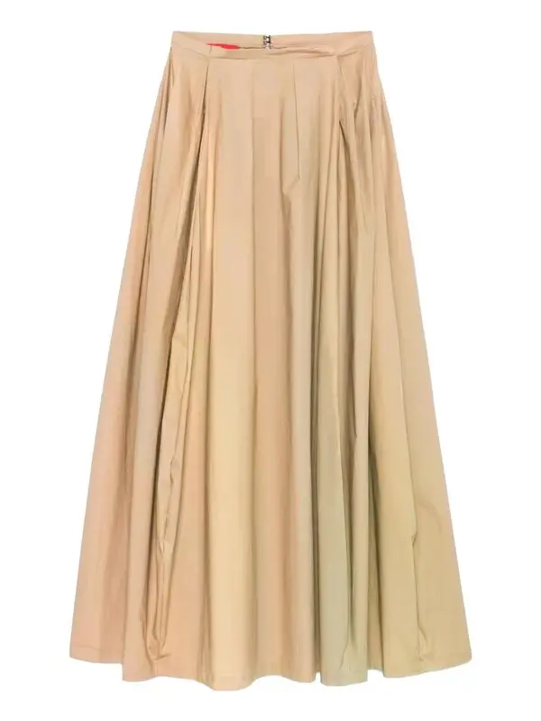 THELATEST Pleated A-line Midi Skirt - Neutrals