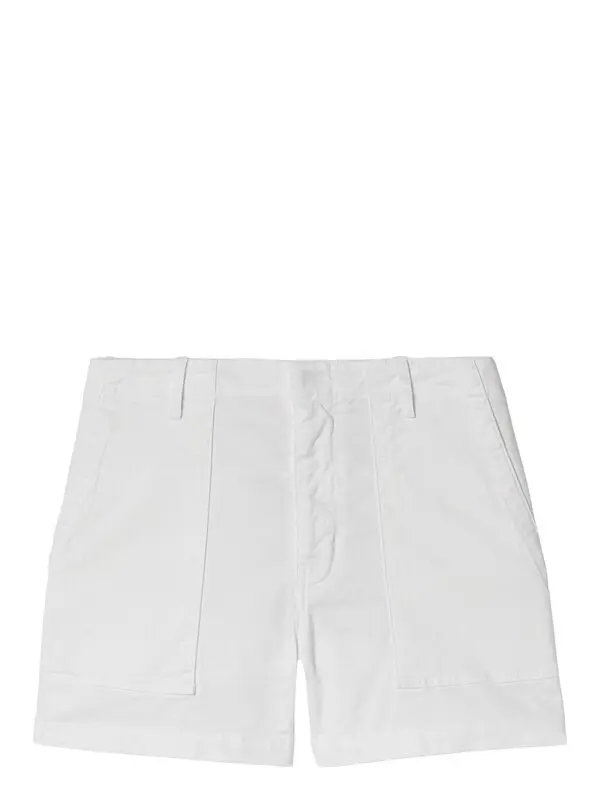 NILI LOTAN Utility Cotton-blend Cargo Shorts - White