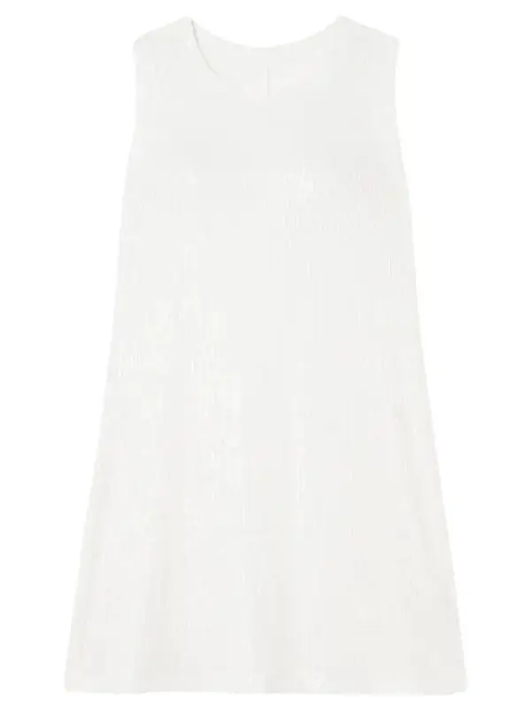 Norma Kamali Sequined Jersey Mini Shift Dress - White