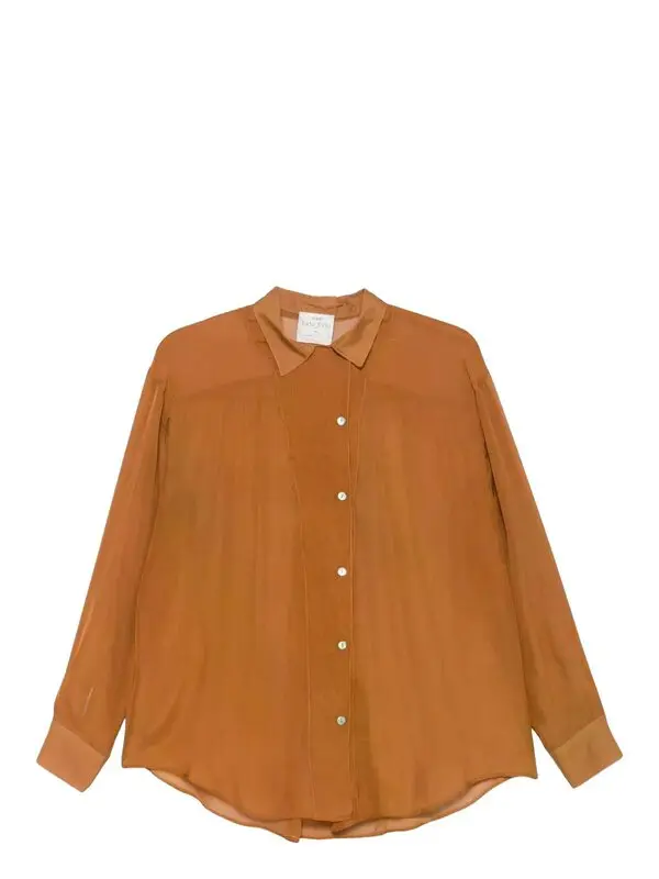 FORTE_FORTE Chiffon Silk Shirt - Brown