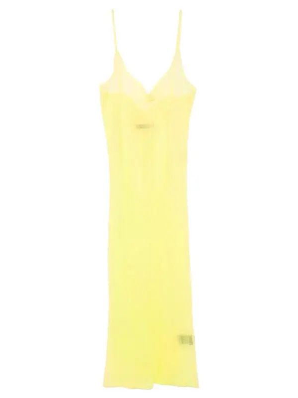 ALAINPAUL Knitted Justaucorps Dress - Yellow